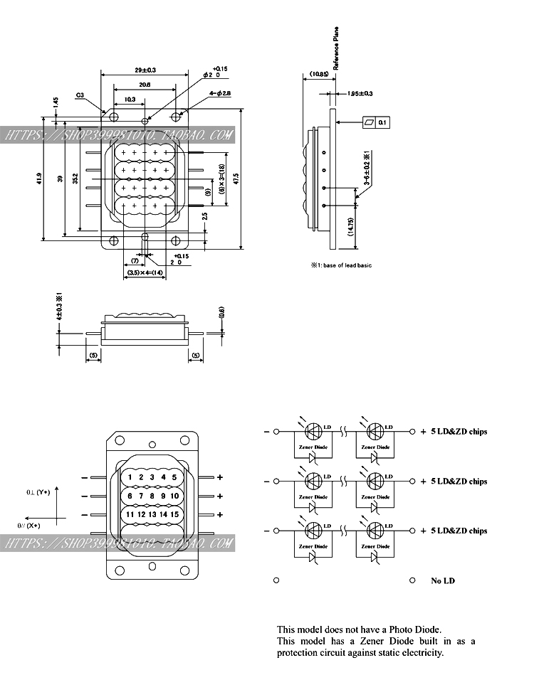 Nichia NUBM33 450nm 455nm 71W Blue Laser Diode Integrated Module BANK ...