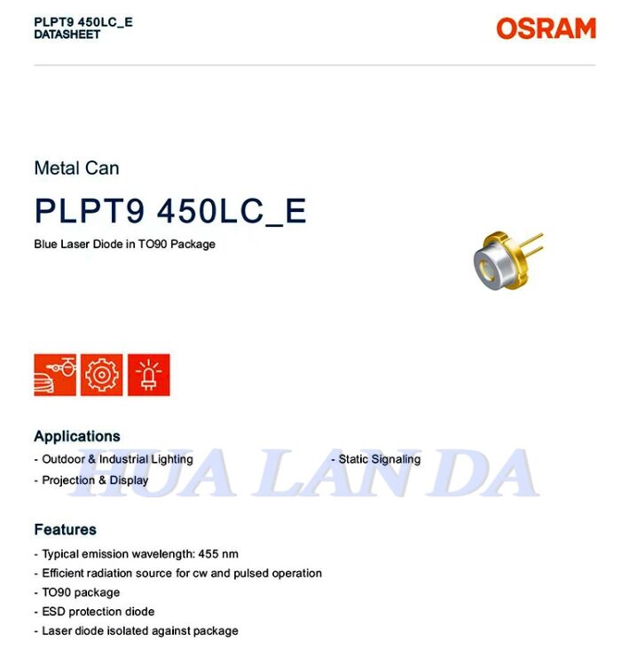 Osram PLPT9 450LC_E 455nm 5.5W Blue Laser Diode 9mm – BEEG